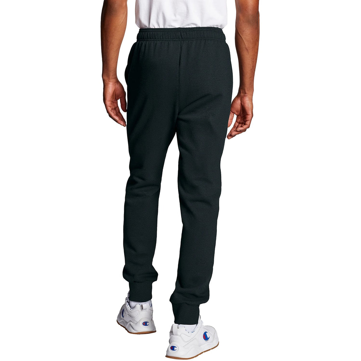 Champion Men's Powerblend Fleece Jogger Script Logo Pants Black ...